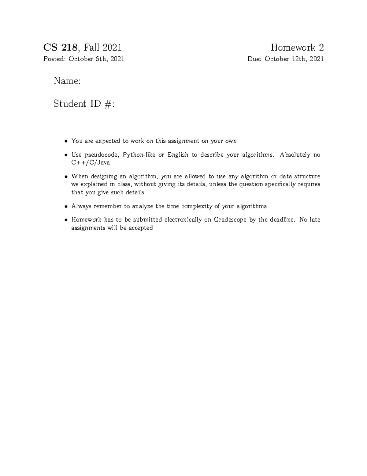 Assignment - 5 This is based on the Greedy problems - CS 218, Fall 2021 Homework 2 Posted ...