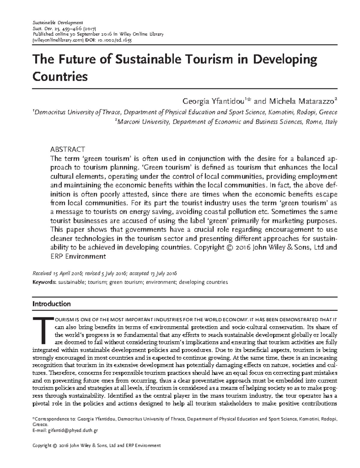 The Future of Sustainable Tourism in Developing Countries 2 - The ...