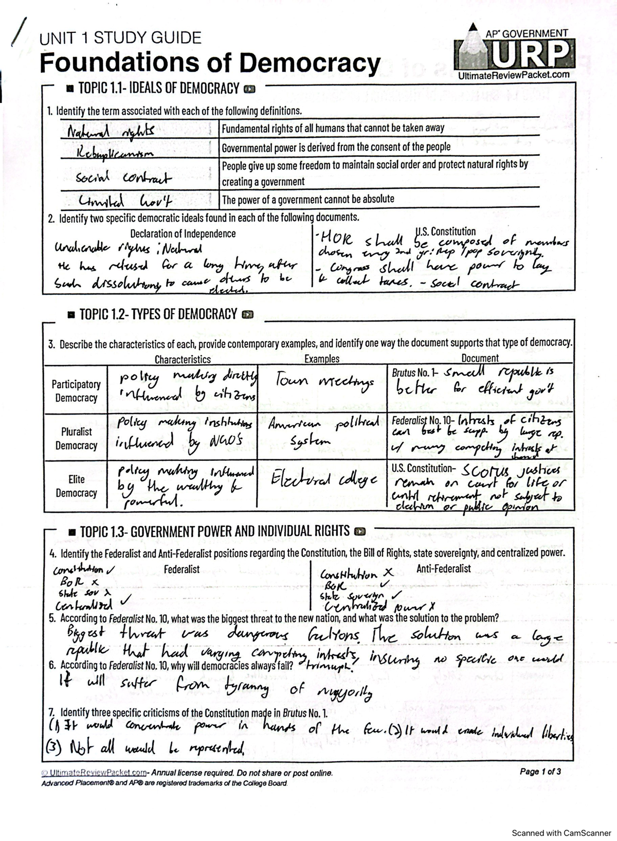 Gov pac unit 1 - Studocu