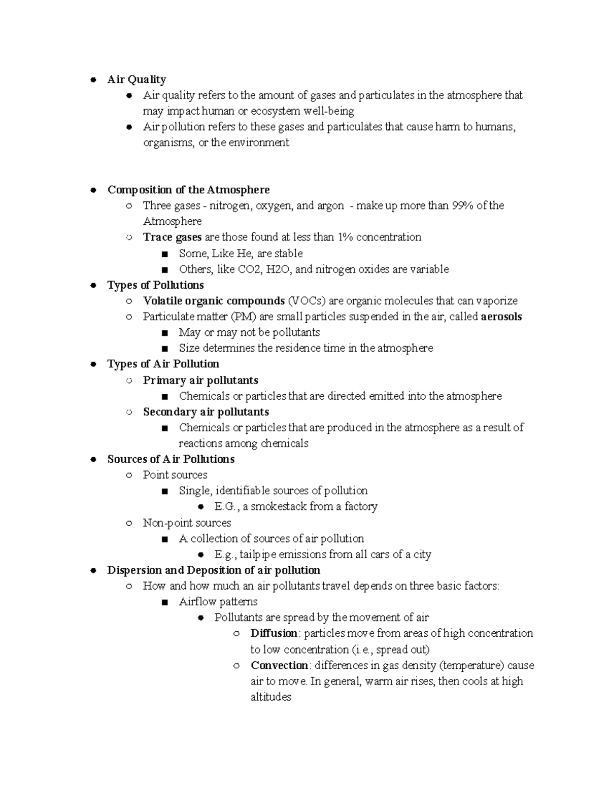 Biology Part 3 - Notes - Air Quality Air quality refers to the amount ...
