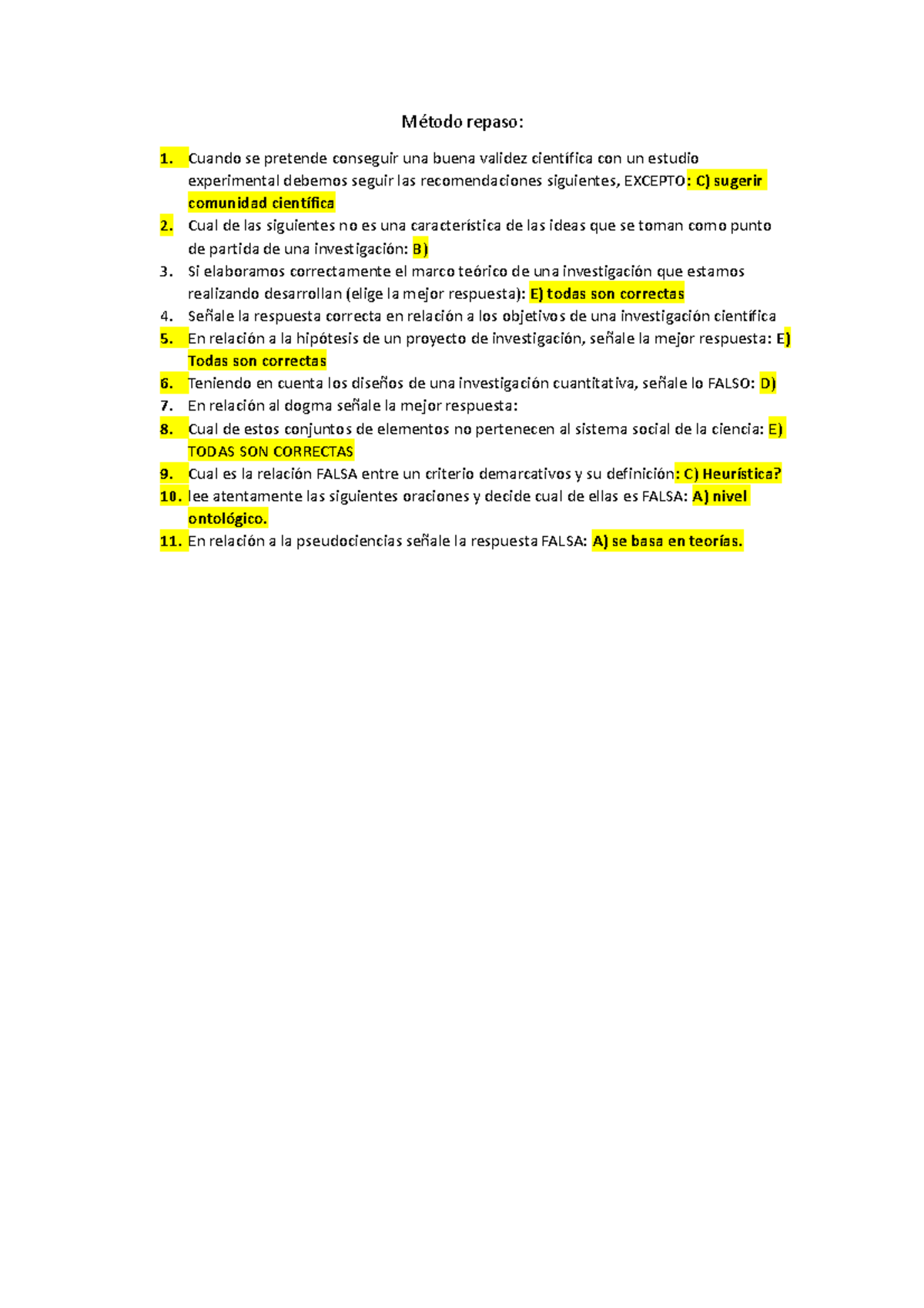 Método repaso - Método repaso: Cuando se pretende conseguir una buena ...