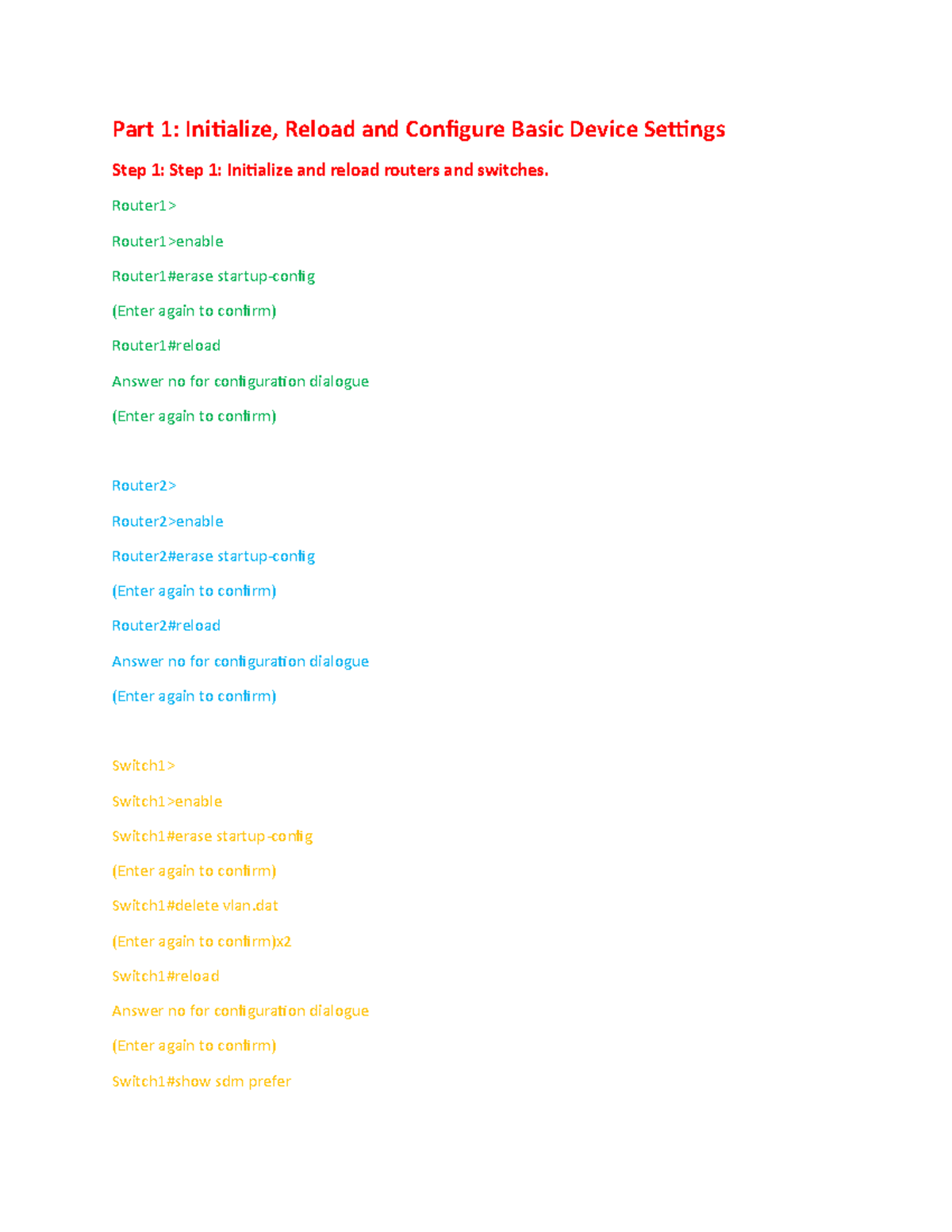 Josh's Final - Part 1: Initialize, Reload and Configure Basic Device ...