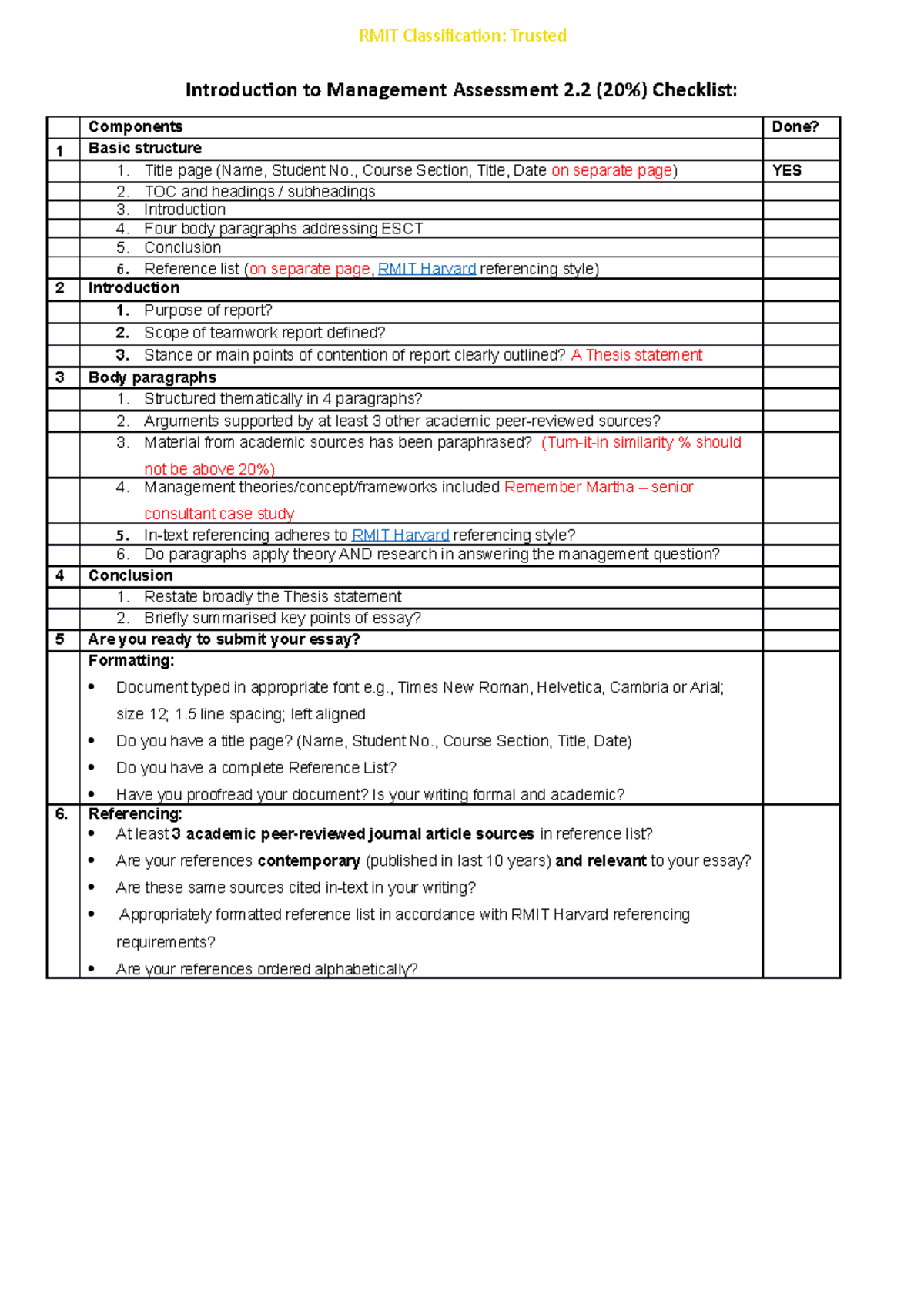 Assessment 2.2 Checklist - Introduction to Management Assessment 2 (20% ...
