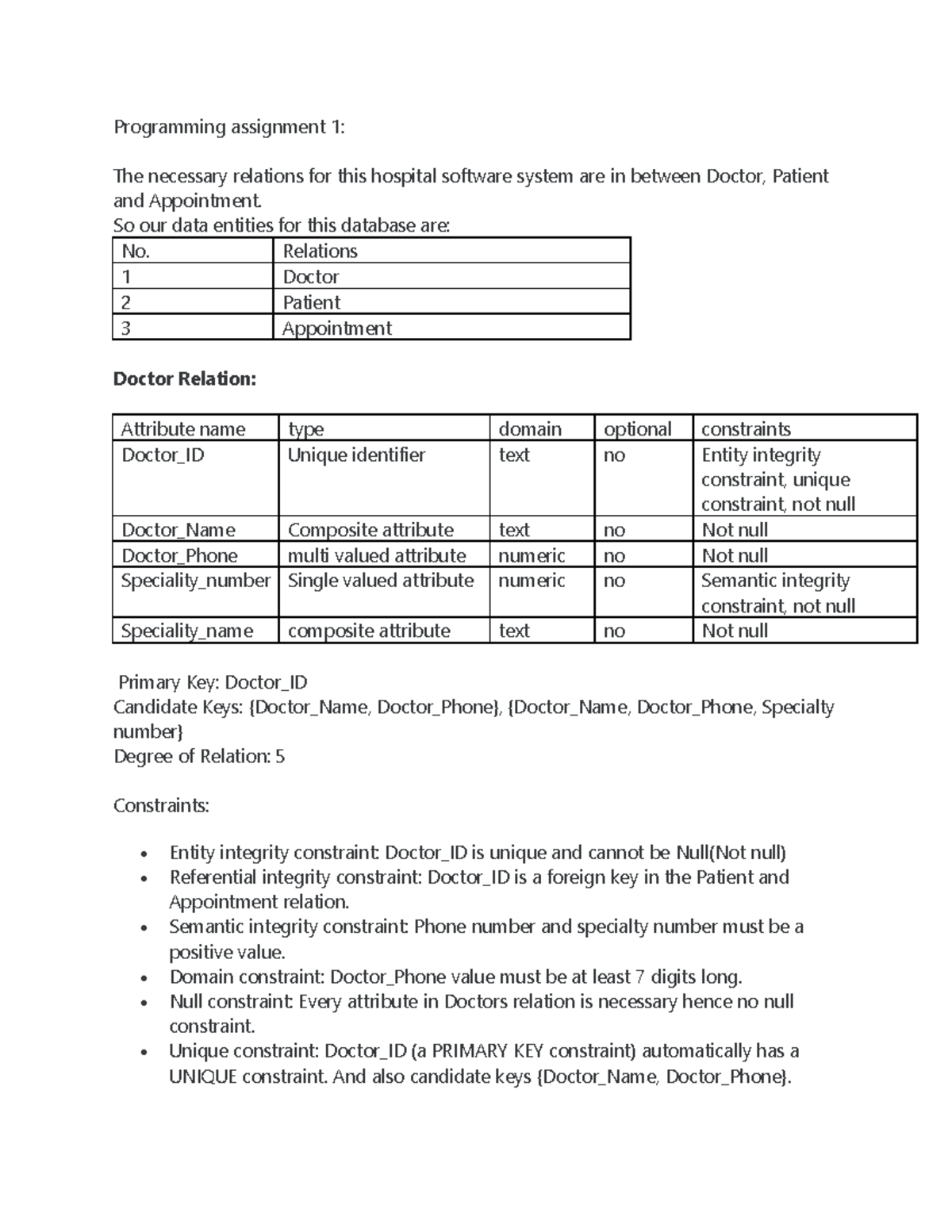 DBassignement 1 - help - Programming assignment 1: The necessary ...