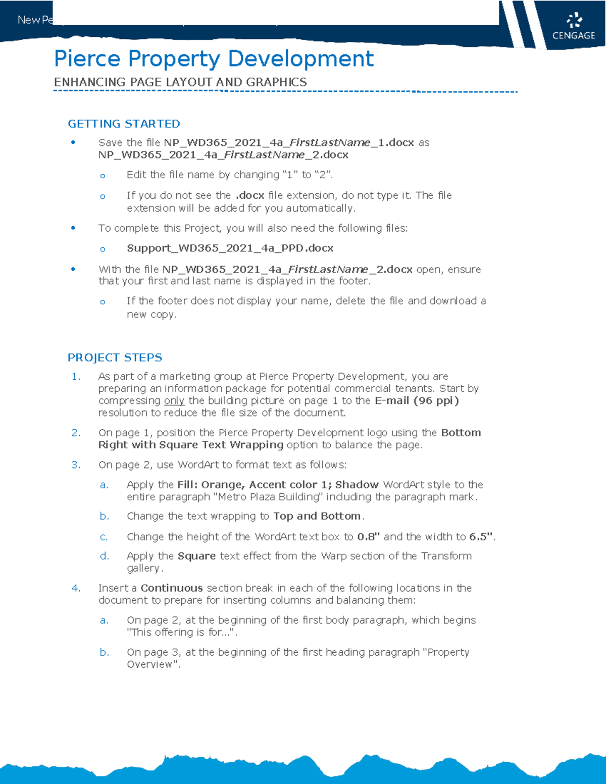 Instructions NP WD365 2021 4a - Pierce Property Development ENHANCING ...
