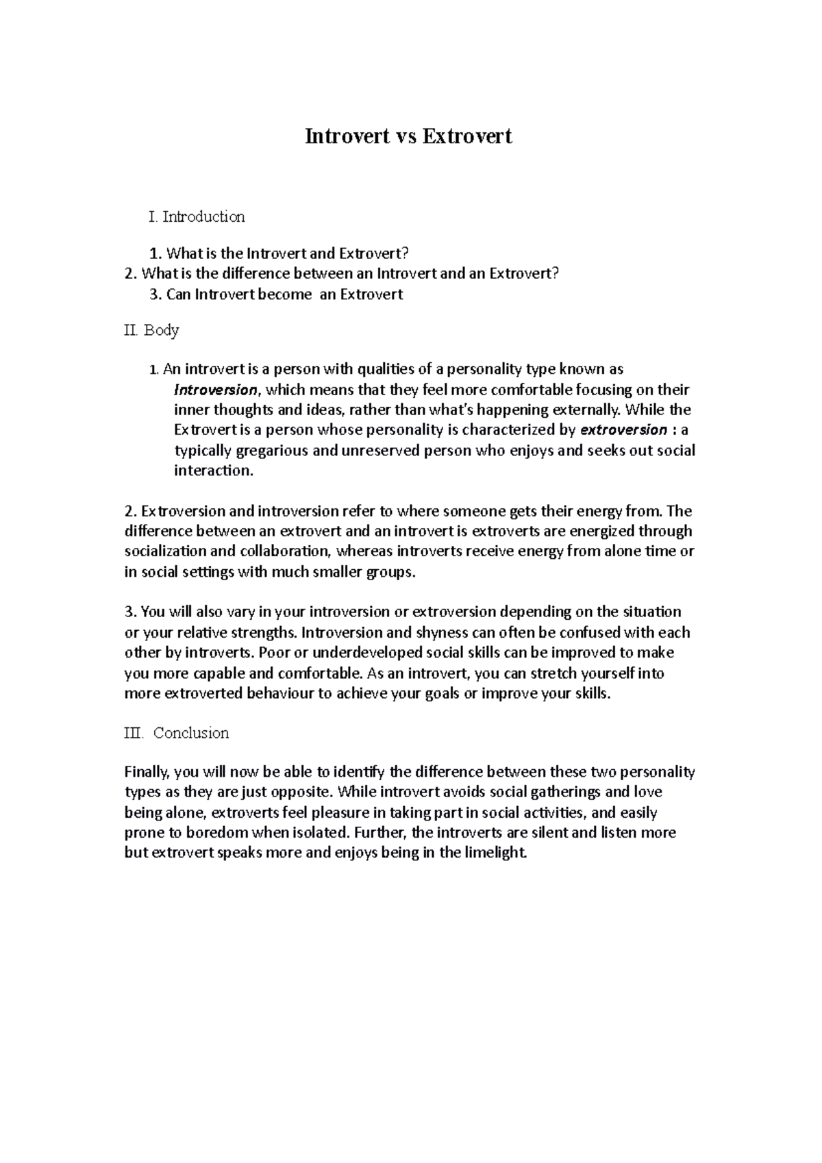 Introvert vs Extrovert - Introduction What is the Introvert and ...