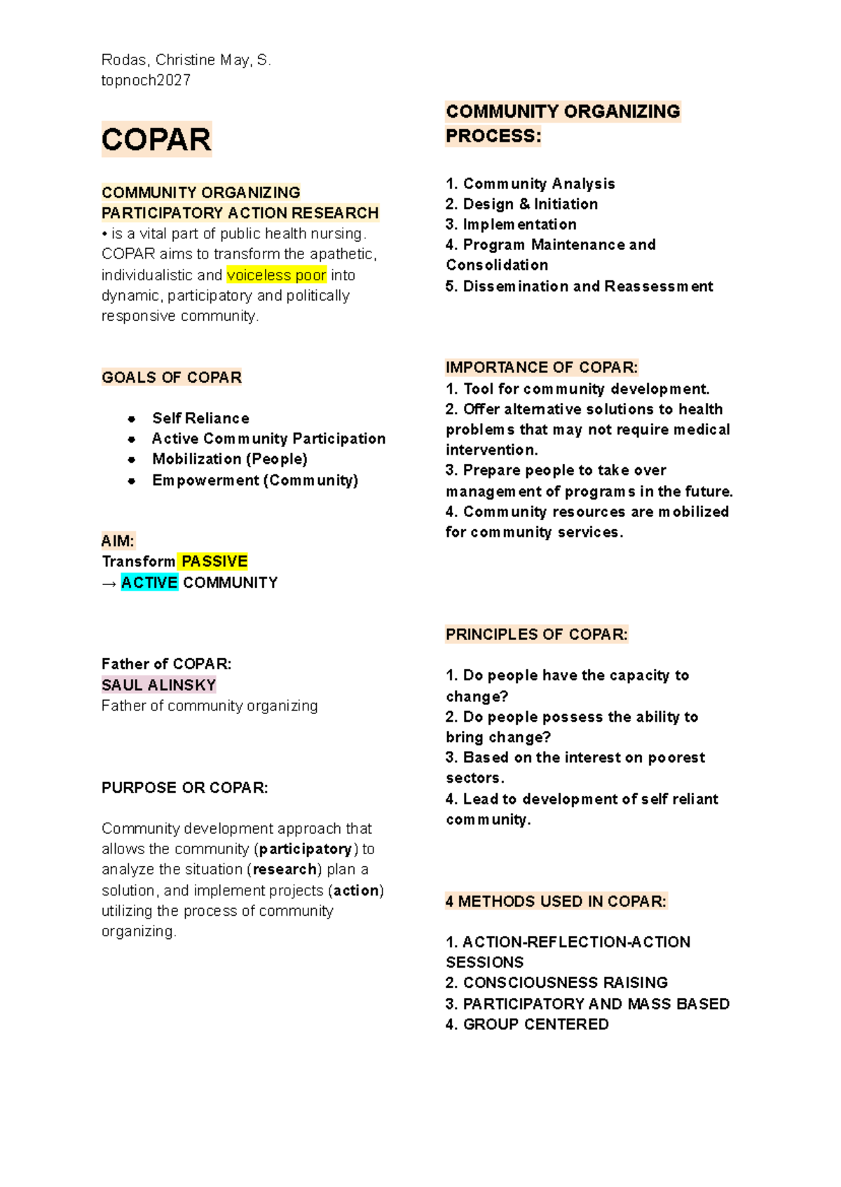 Copar - topnoch COPAR COMMUNITY ORGANIZING PARTICIPATORY ACTION ...