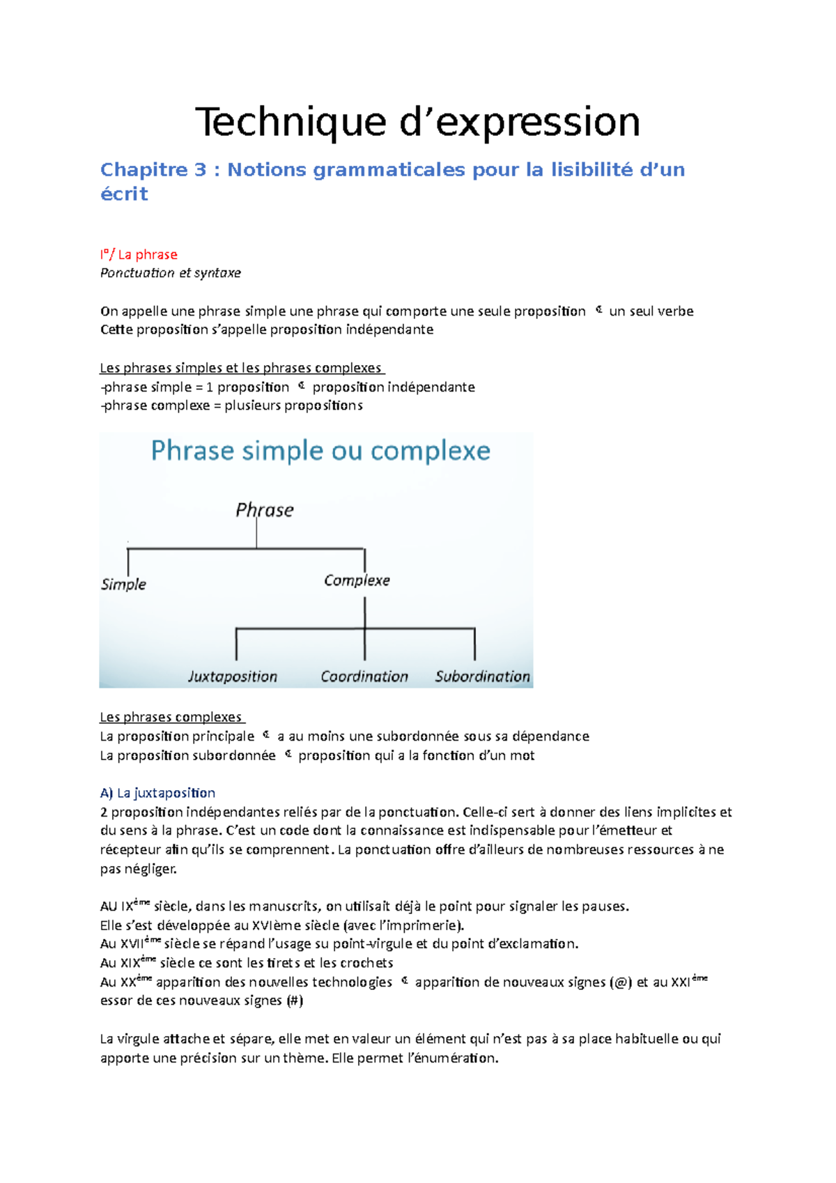 Chap III Technique d'expression - Technique d’expression Chapitre 3 : Notions grammaticales pour ...