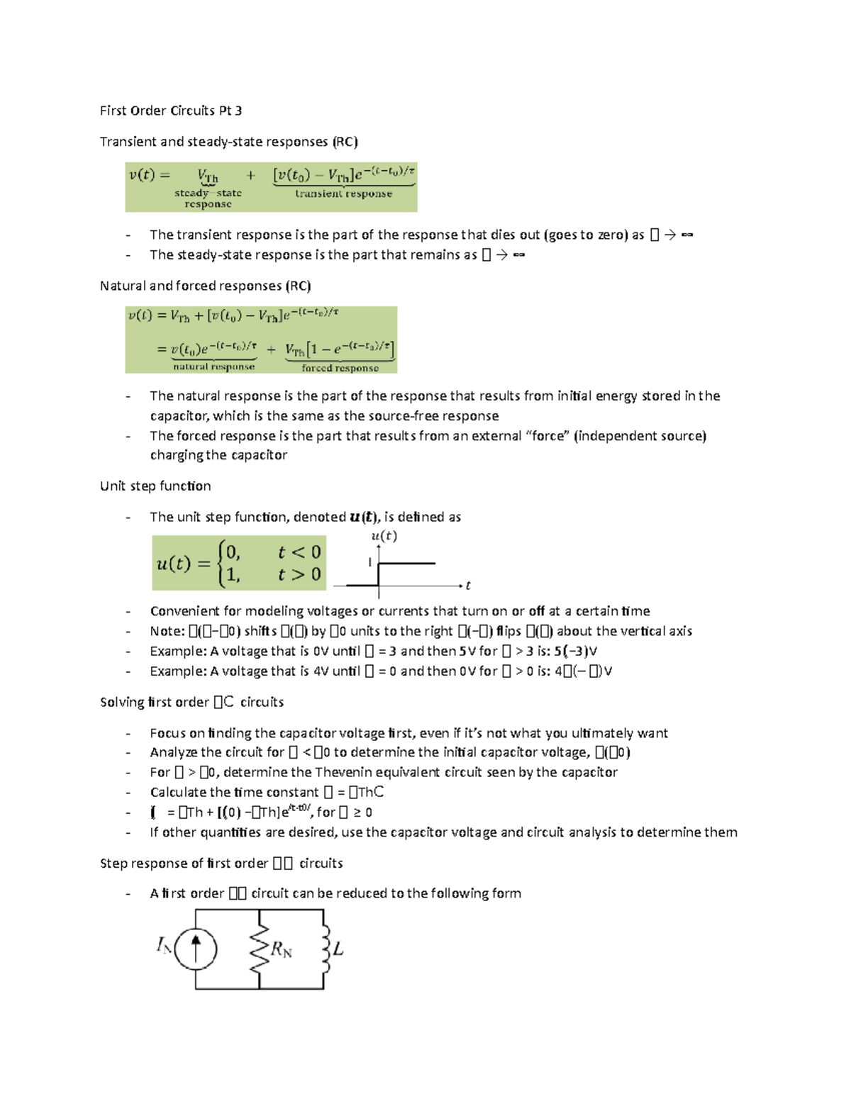 Lecture 19 First Order Circuits 3 - First Order Circuits Pt 3 Transient and steady-state ...