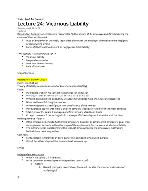 Torts Outline 2020 - Negligence Theory of liability The public policy ...