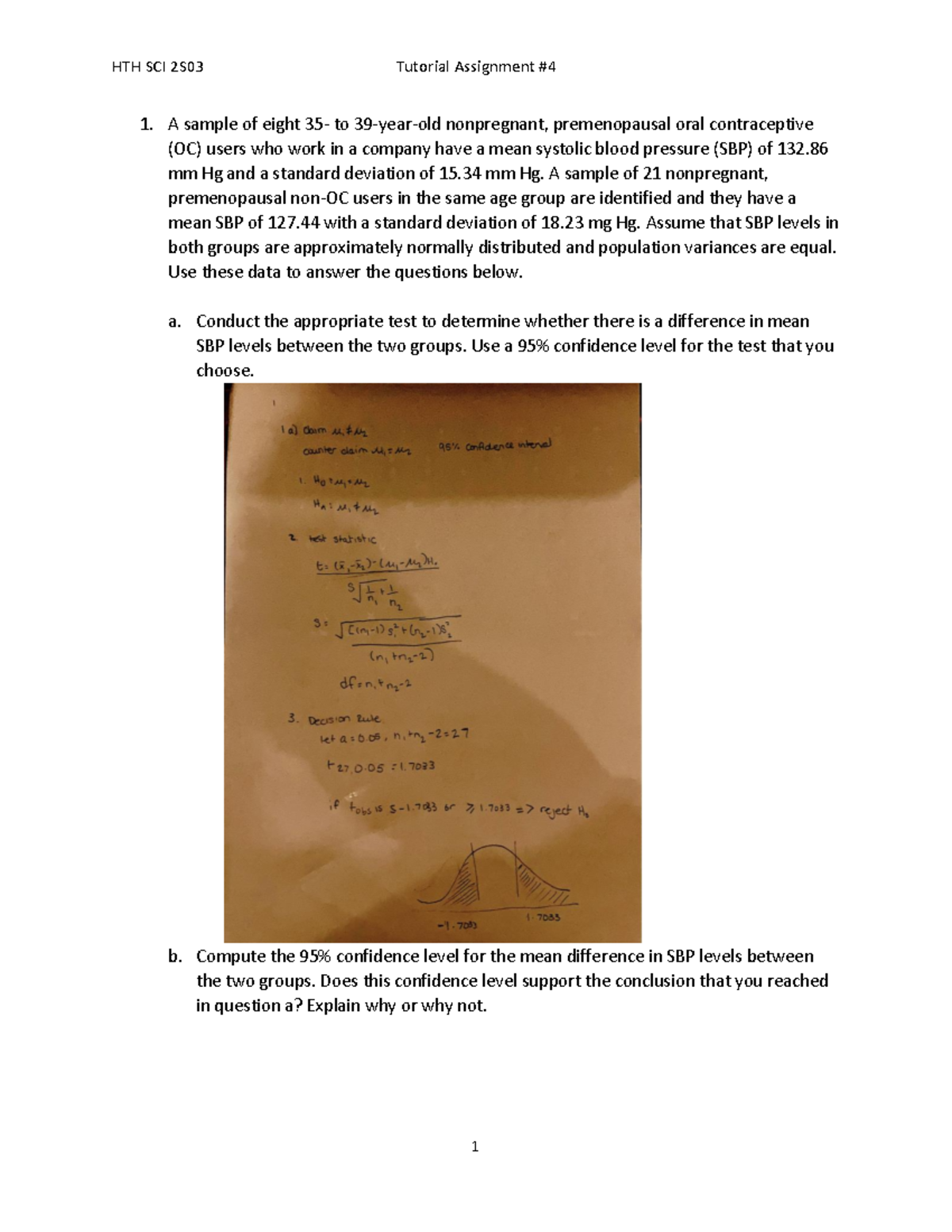 Tutorial Assign 4 - 1 + 2 Samp Hypoth Tests 1 - A sample of eight 35 ...