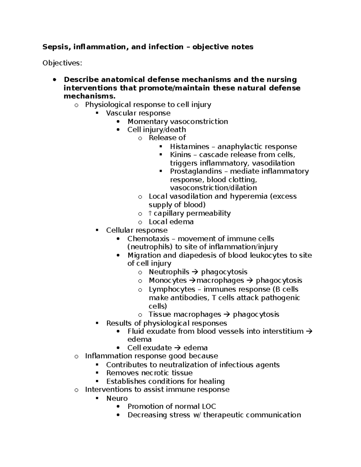 Sepsis pathophysiology and interventions - Sepsis, inflammation, and ...