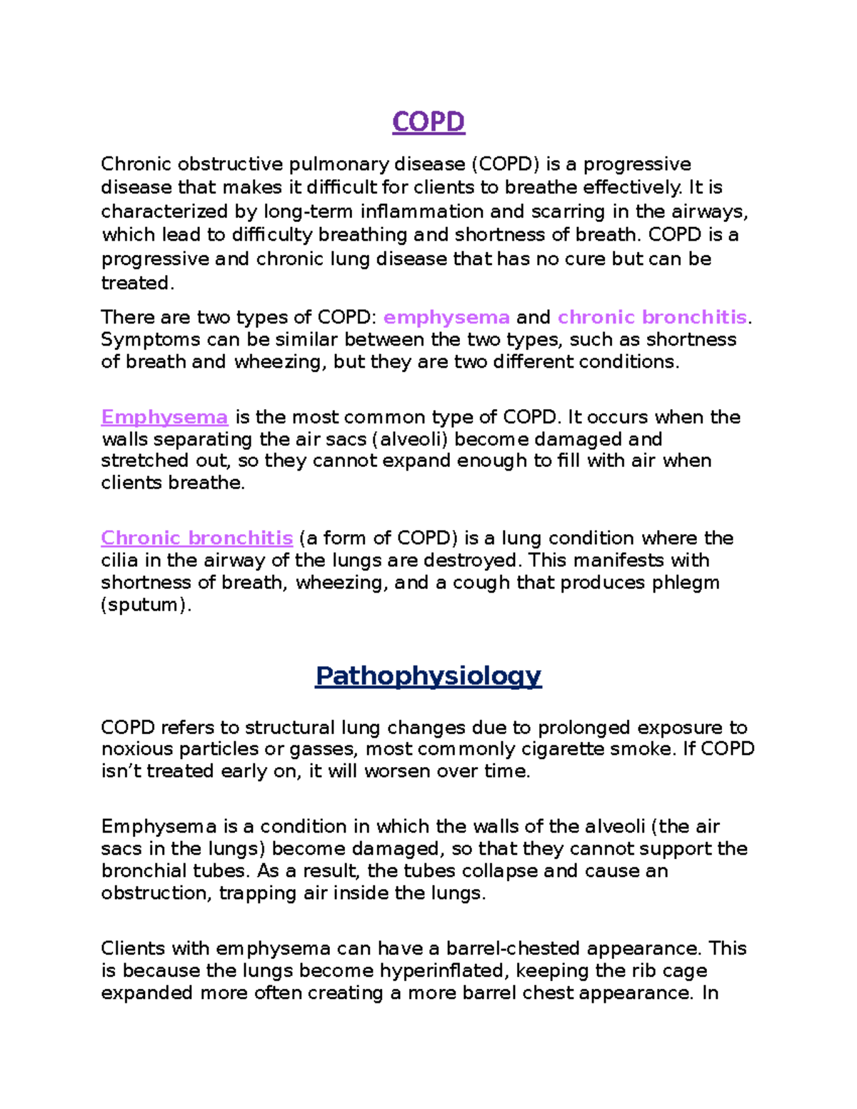 Chronic Obstructive Pulmonary Disease Lecture - COPD Chronic ...