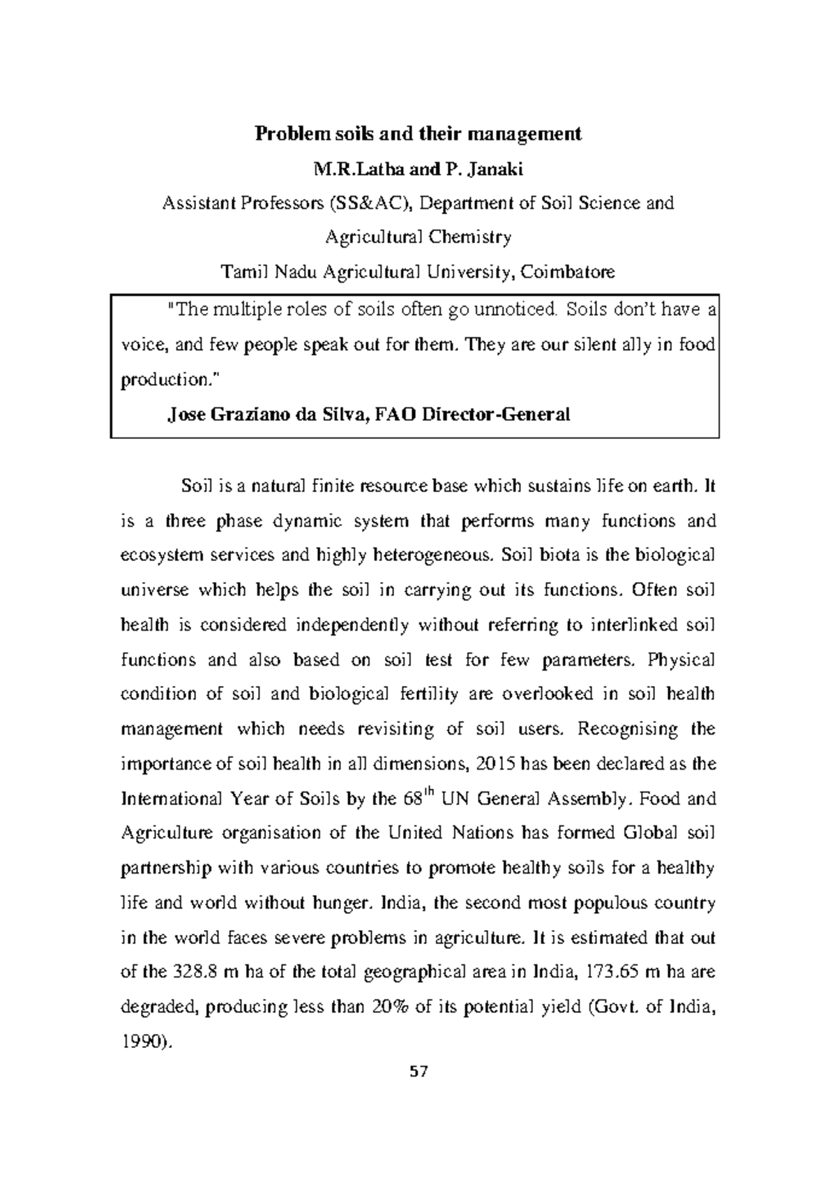 Problematic Soils and their management End sem notes - Problem soils ...