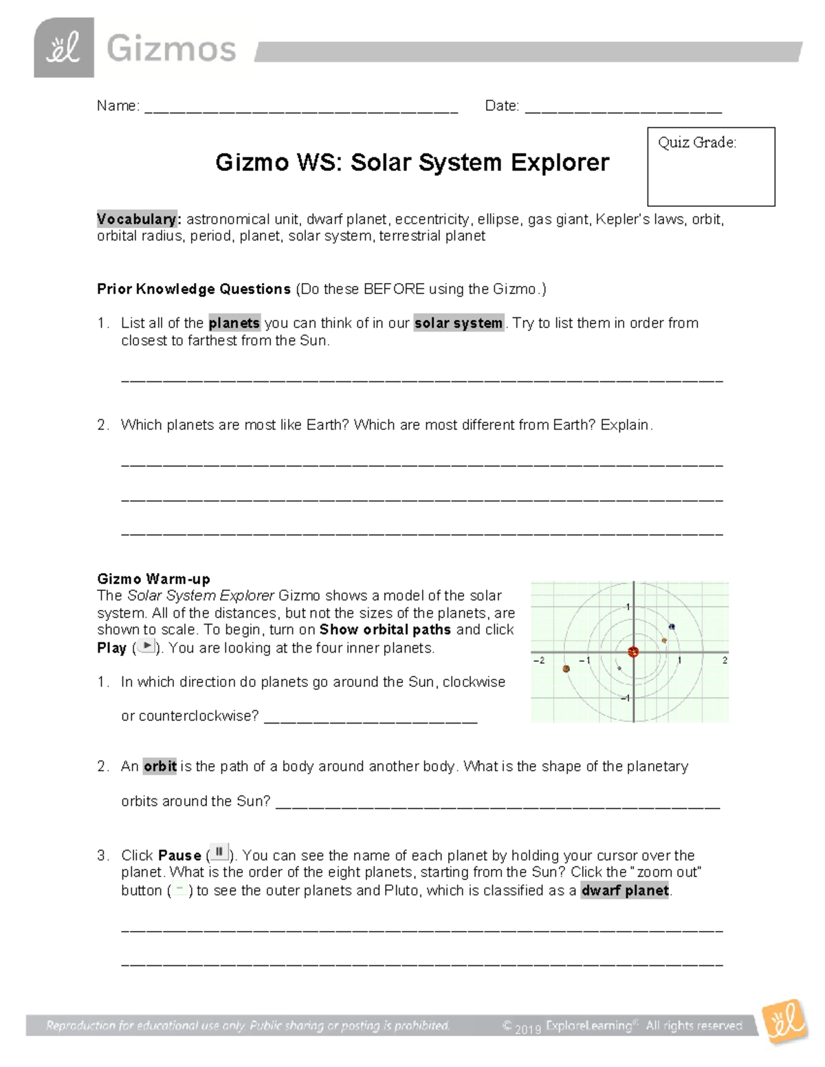 Gizmo- Solar System Explorer - Name ...