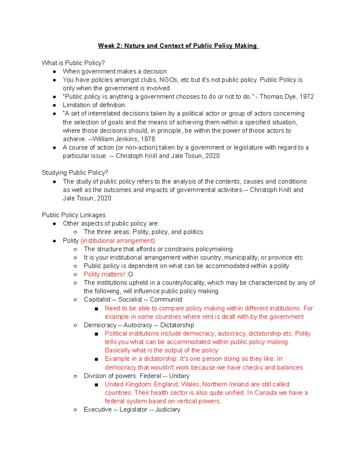 Lecture 1 ppgc - Week 2: Nature and Context of Public Policy Making ...