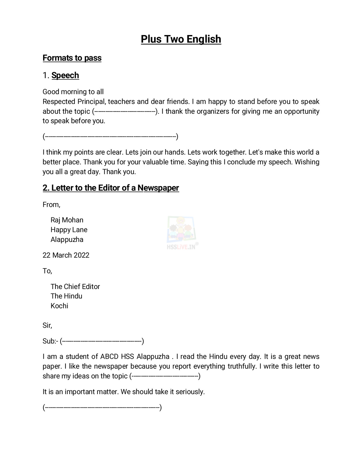 Hsslive xii orukkam english notes by alpy trs - Plus Two English ...