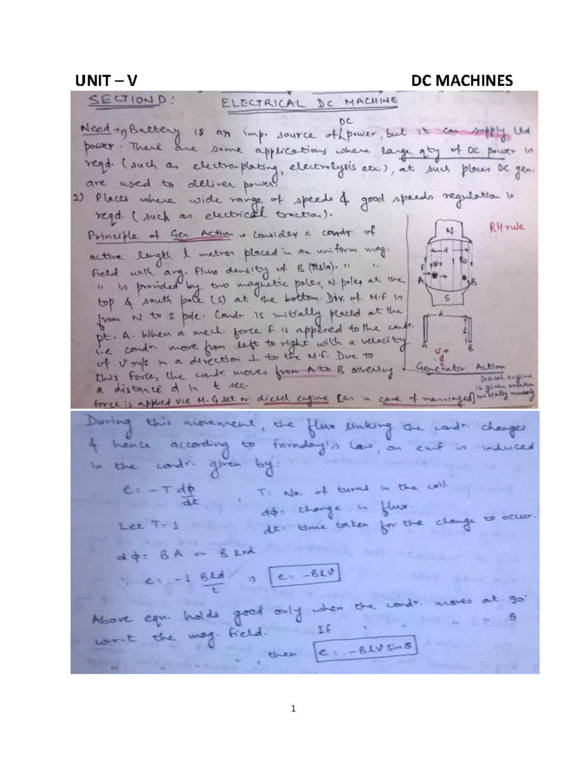 basic electrical engineering unit 5 (DC) - UNIT – V DC MACHINES Q What ...