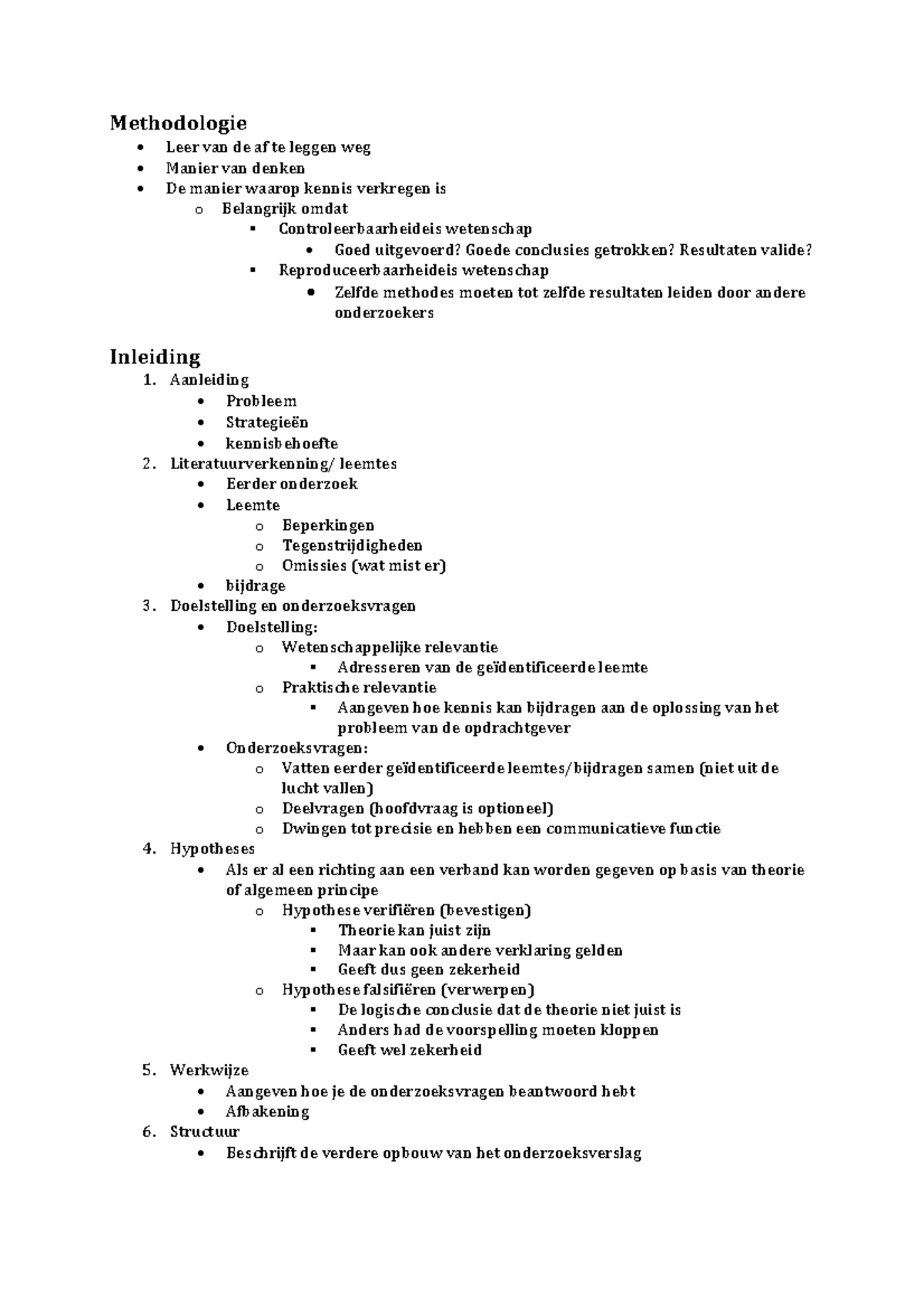 Samenvattingen Onderzoeksmethode en data-analyse: college(s) 1, 3-7, 10 ...