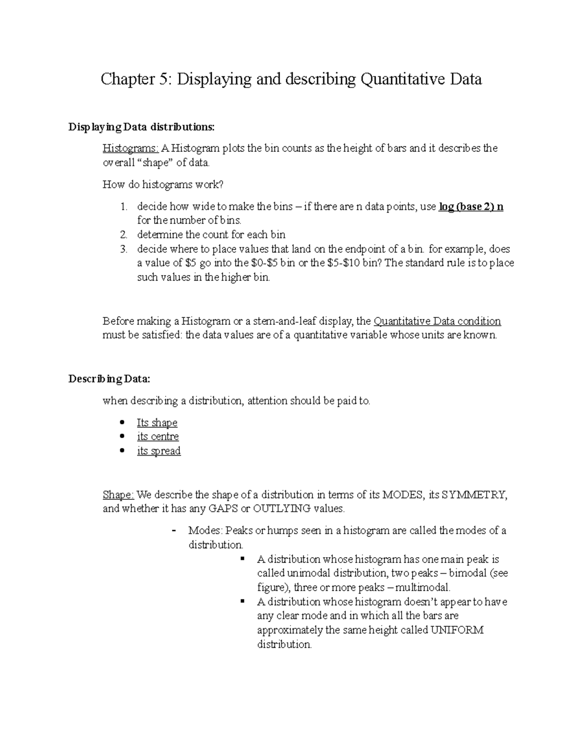 Chapter 5 Notes (Business Data Analytics 1DA3) - Chapter 5: Displaying ...