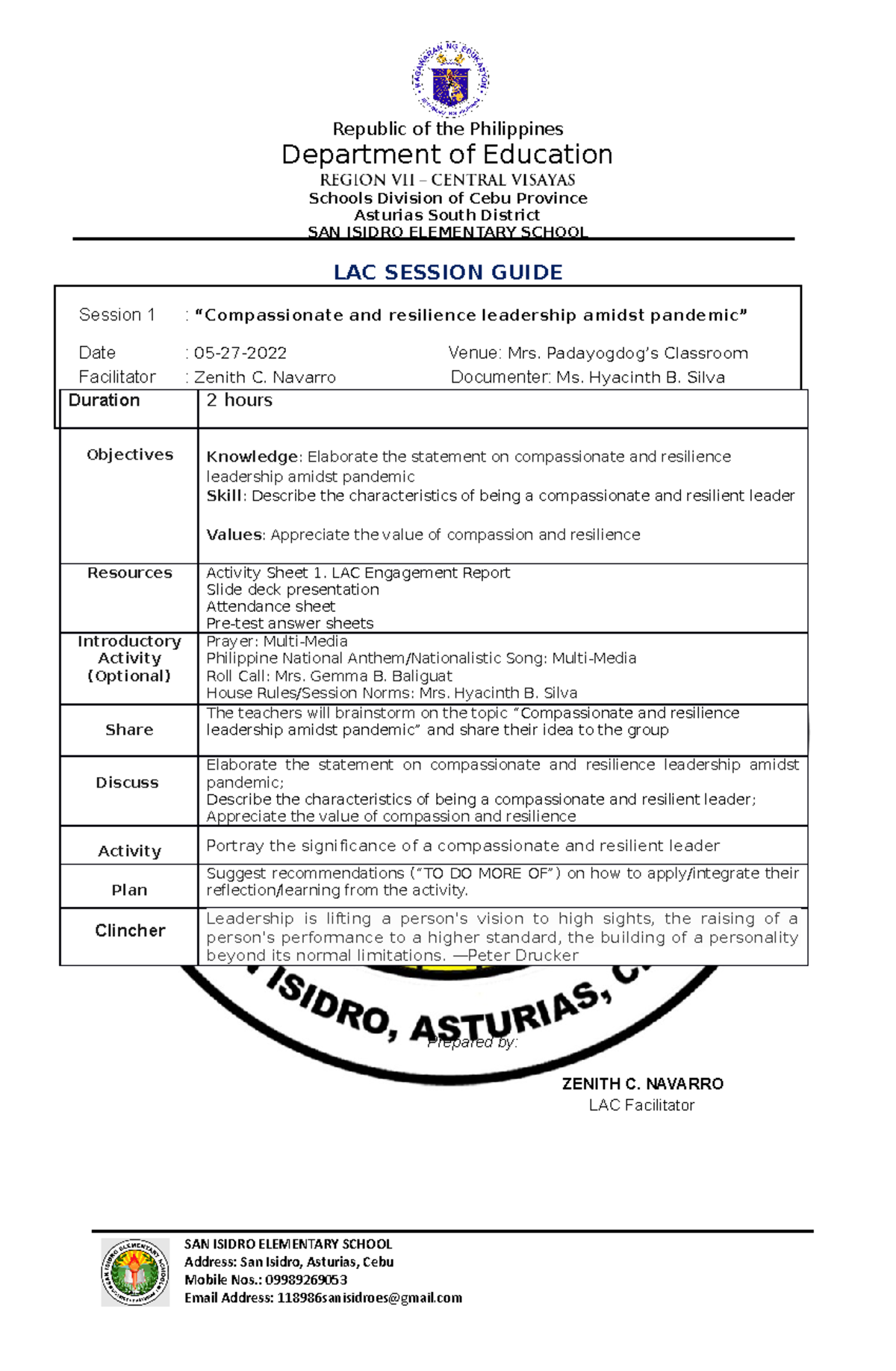 5. LAC Session Guide - Republic of the Philippines Department of ...