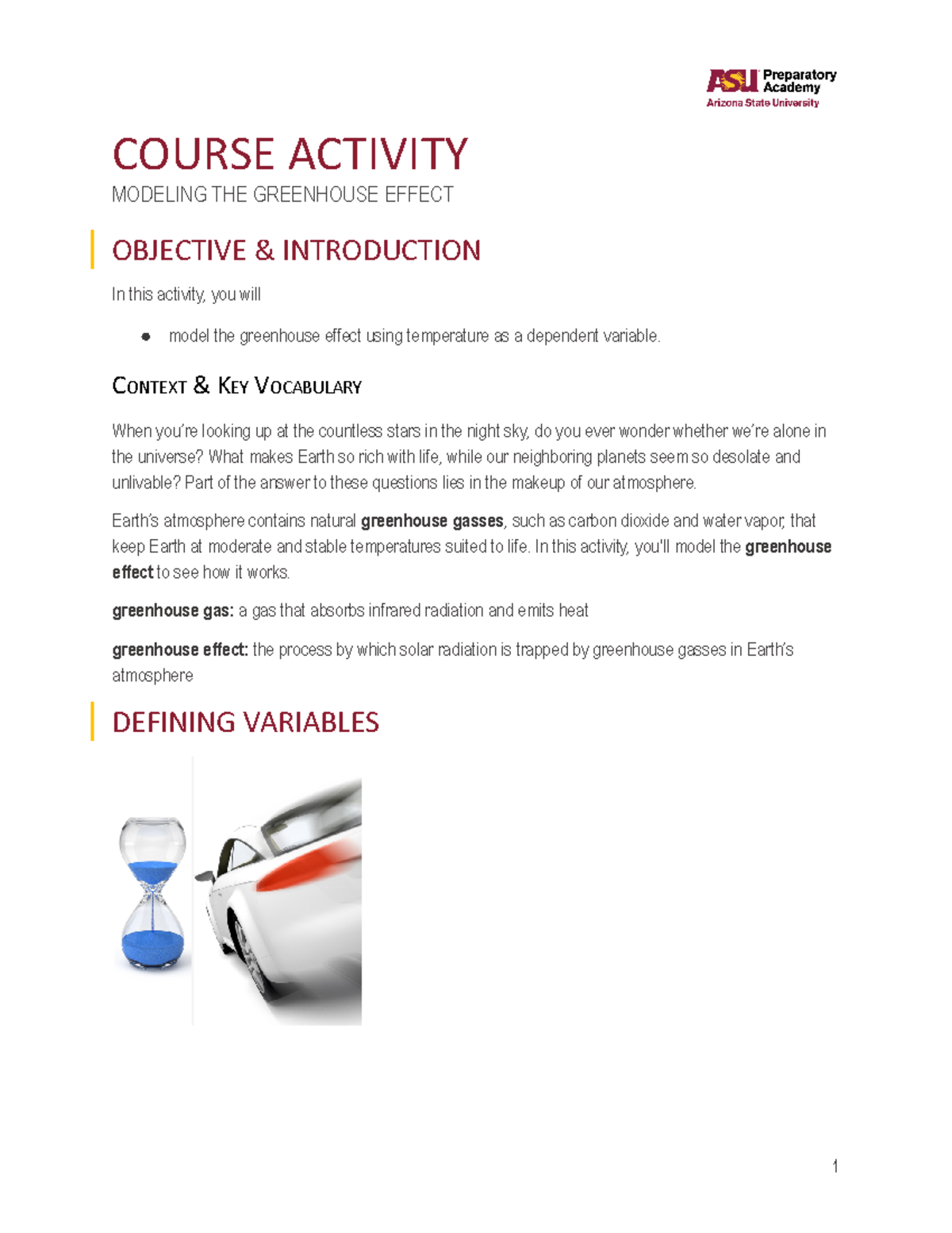 Copy of Science 8B U1 Course Activity Modeling the Greenhouse Effect ...