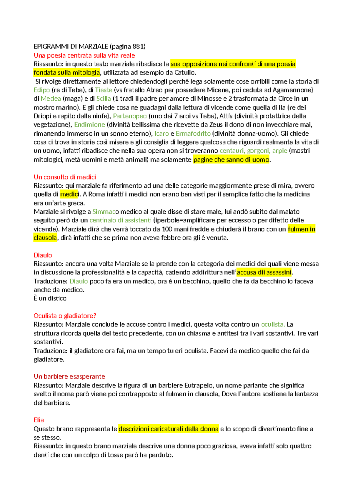 Epigrammi DI Marziale - EPIGRAMMI DI MARZIALE (pagina 881) Una poesia centrata sulla vita reale ...