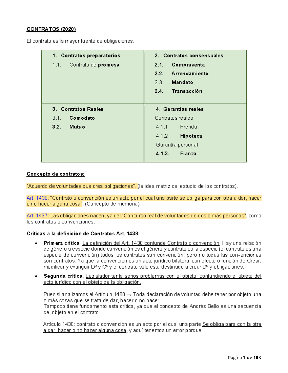 Contratos Full - CONTRATOS (2020) El contrato es la mayor fuente de ...