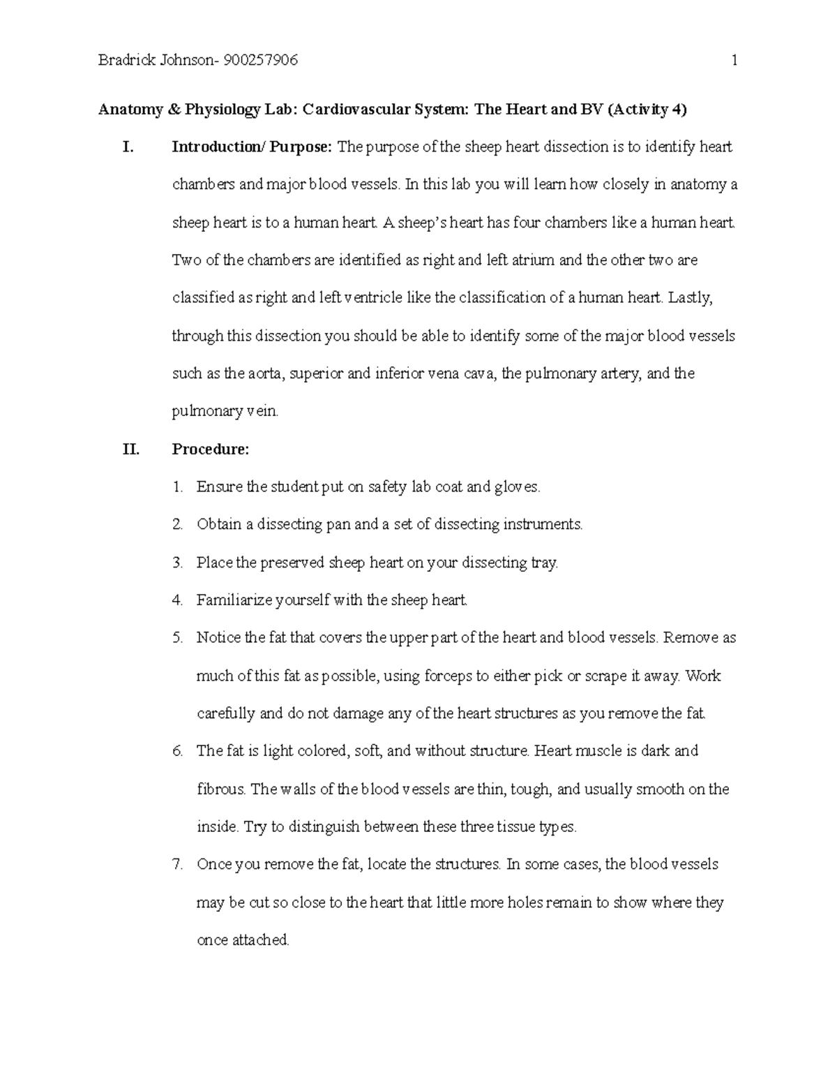 Cardiovascular-Heart - Anatomy & Physiology Lab: Cardiovascular System ...