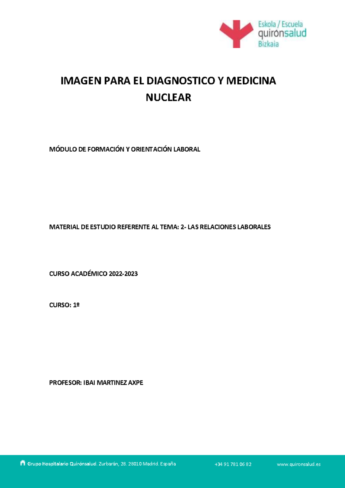 2.LAS Relaciones Laborales DPI - IMAGEN PARA EL DIAGNOSTICO Y MEDICINA NUCLEAR M”DULO DE FORMACI ...