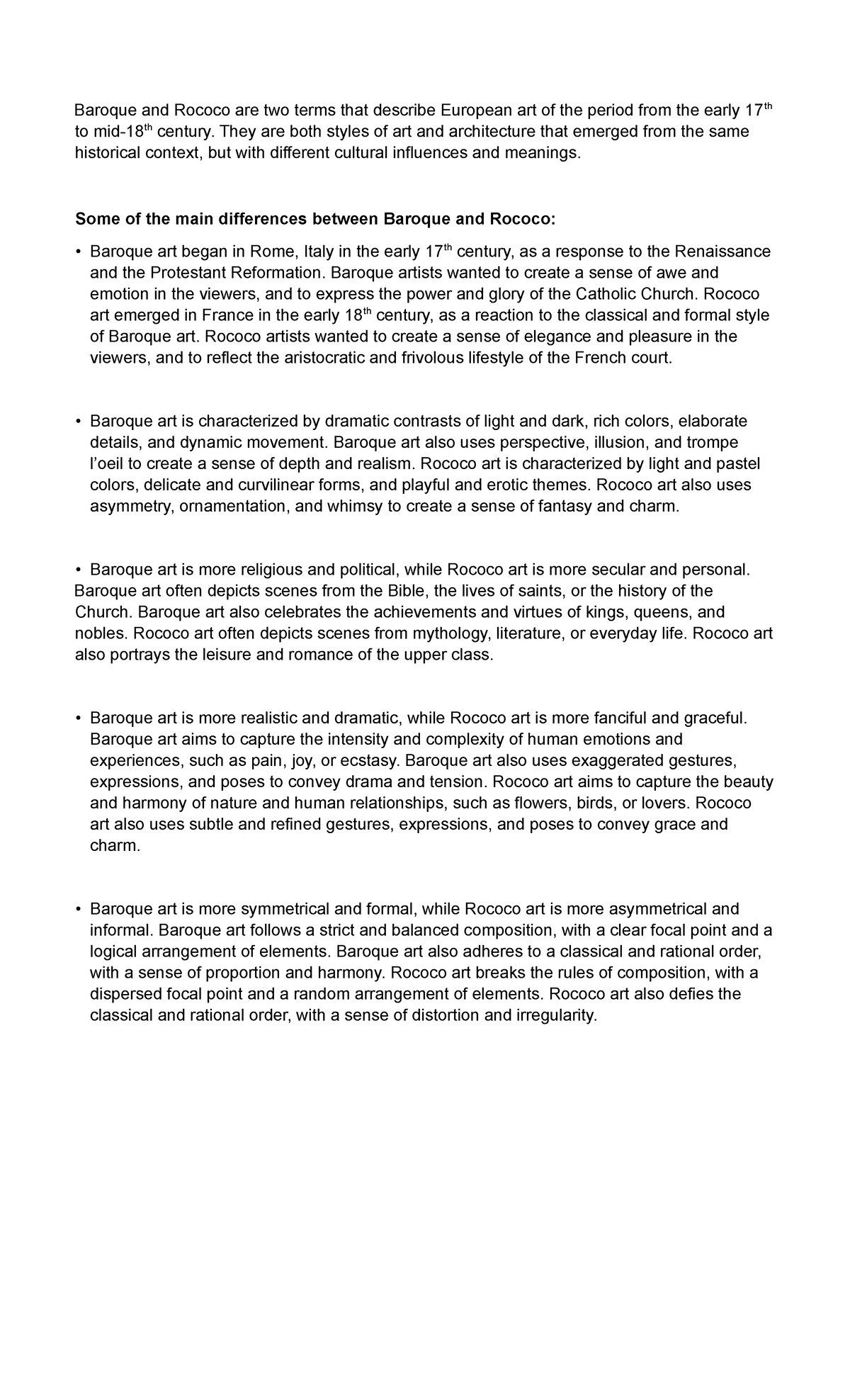 Baroque-and-Rococo - The description about baroque and rococo - Baroque ...