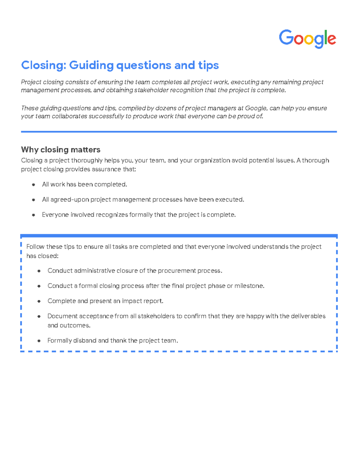 Closing -Guiding-Questions-and-Tips - Closing: Guiding questions and ...