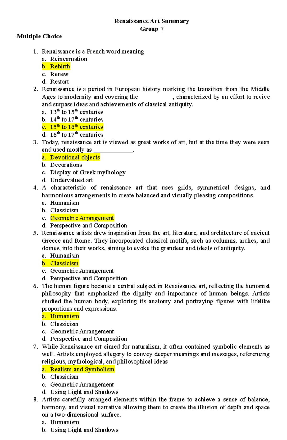 Renaissance Art Summary Group 7 - Renaissance Art Summary Group 7 ...