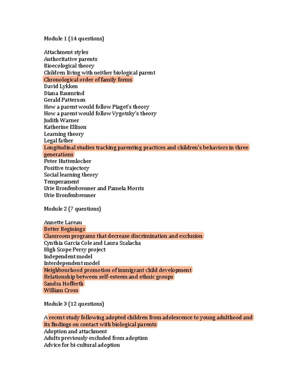 Exam Key Terms - Module 1 (14 questions) Attachment styles ...