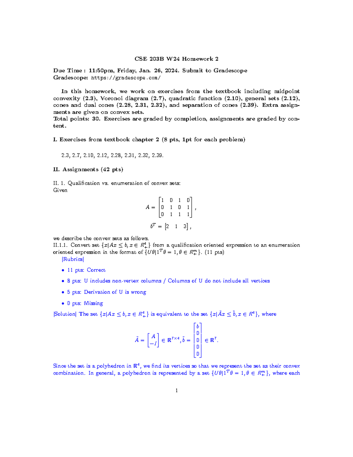 Cse203bw24hw2 Sol Hw Sols Cse 203b W24 Homework 2 Due Time 1150pm Friday Jan 26 2024 