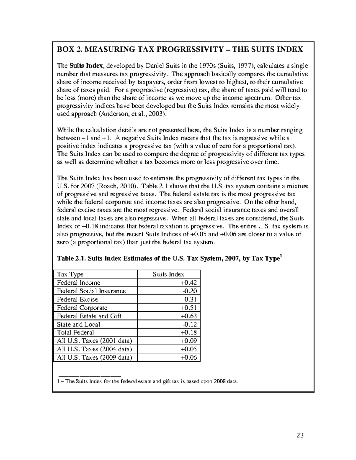 Taxes in the -9 - n/a - BOX 2. MEASURING TAX PROGRESSIVITY – THE SUITS ...