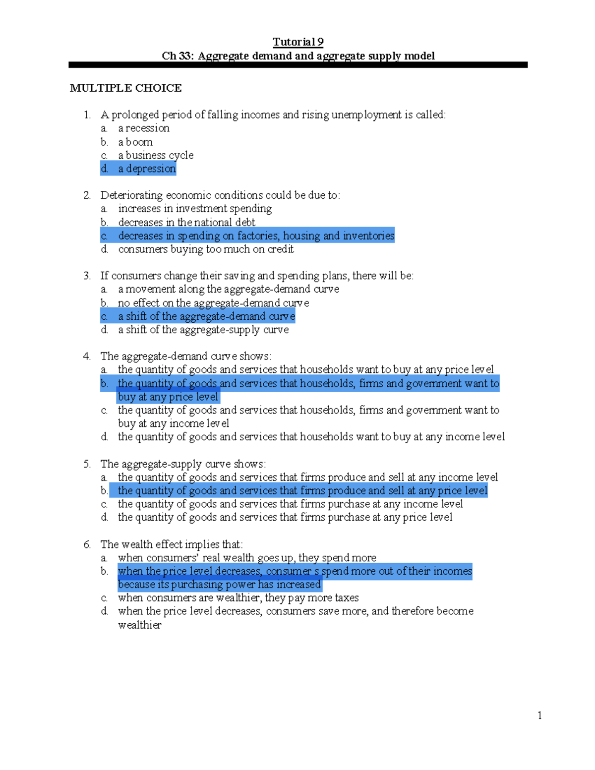 Tutorial 9 Homework Questions & Answers - Tutorial 9 Ch 33: Aggregate ...