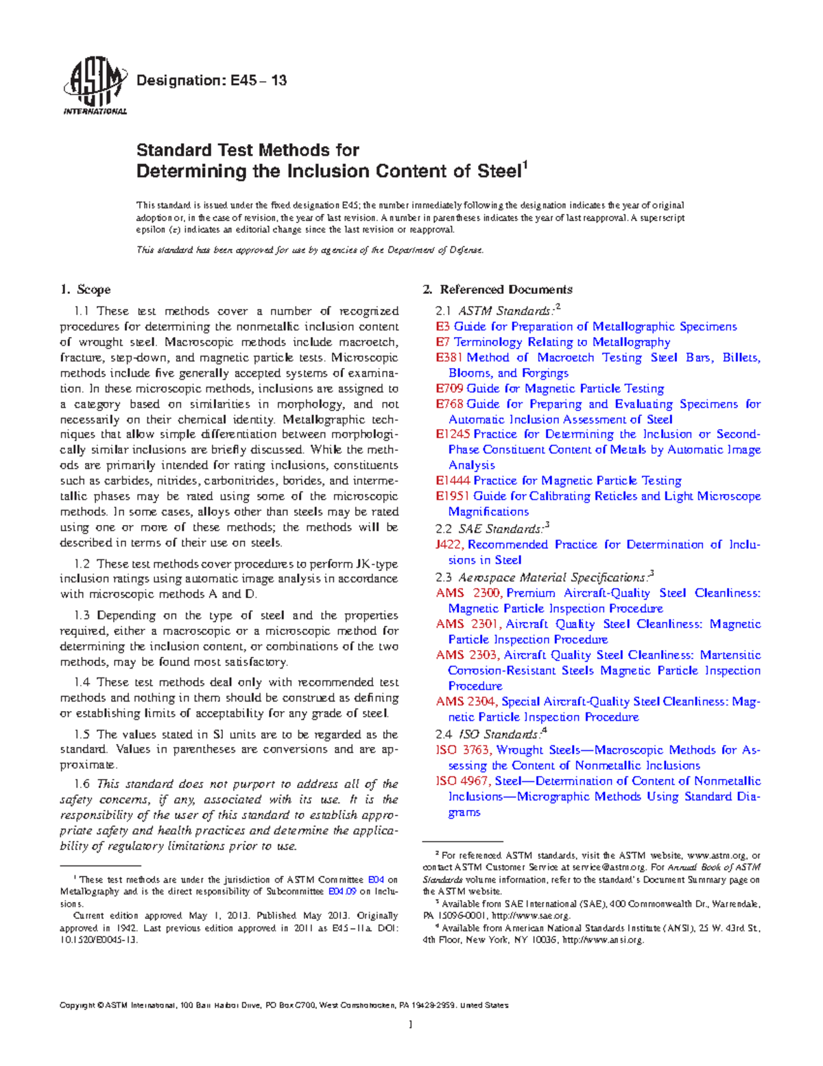 ASTM E45 - Designation: E45 − 13 Standard Test Methods for Determining ...