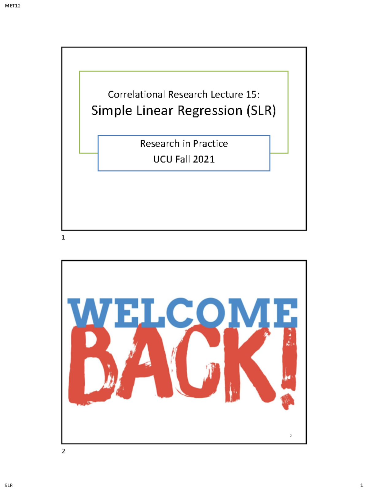 Simple Linear Regression - GCH 798 - George Mason - Studocu