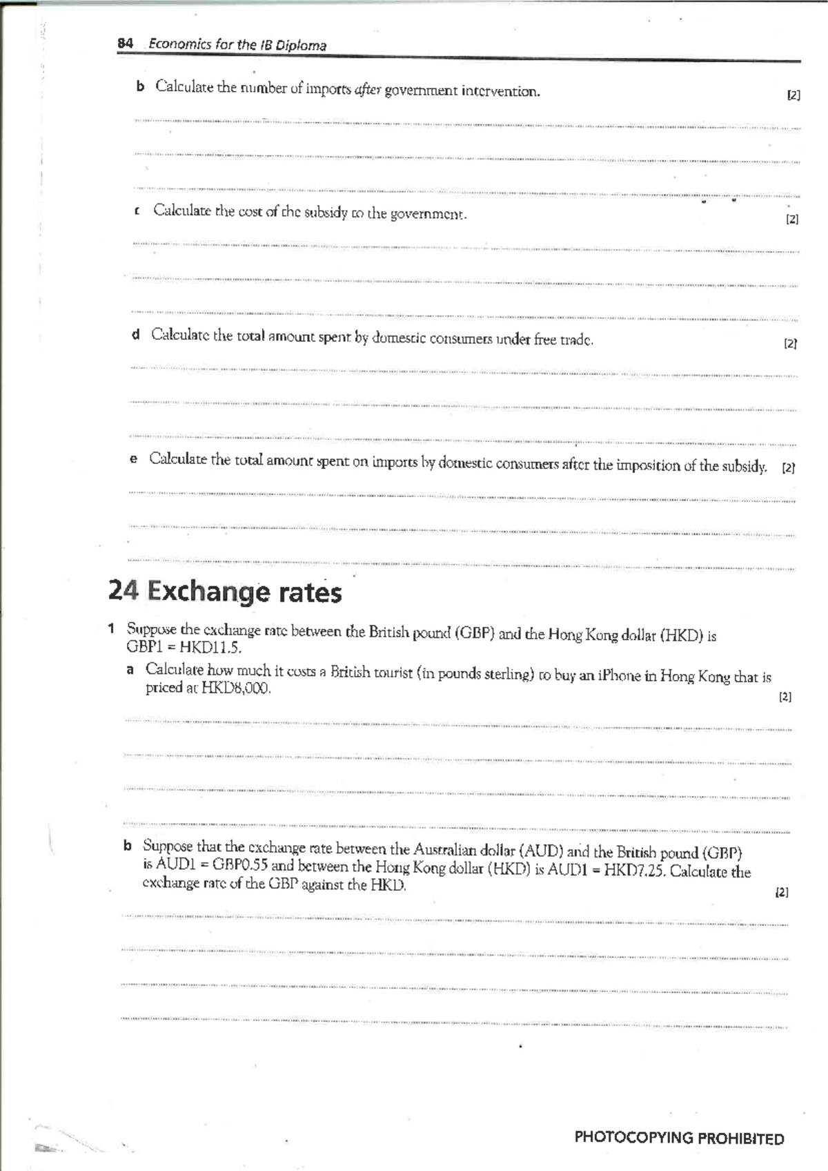 Exchange Rate Practice Questions - 84 Economics for the IB Diploma b ...