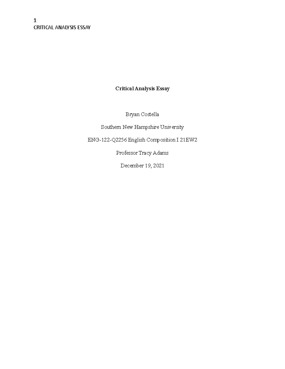 Critical Analysis Essay final Draft CRITICAL ANALYSIS ESSAY critical-analysis-essay-final-draft-critical-analysis-essay