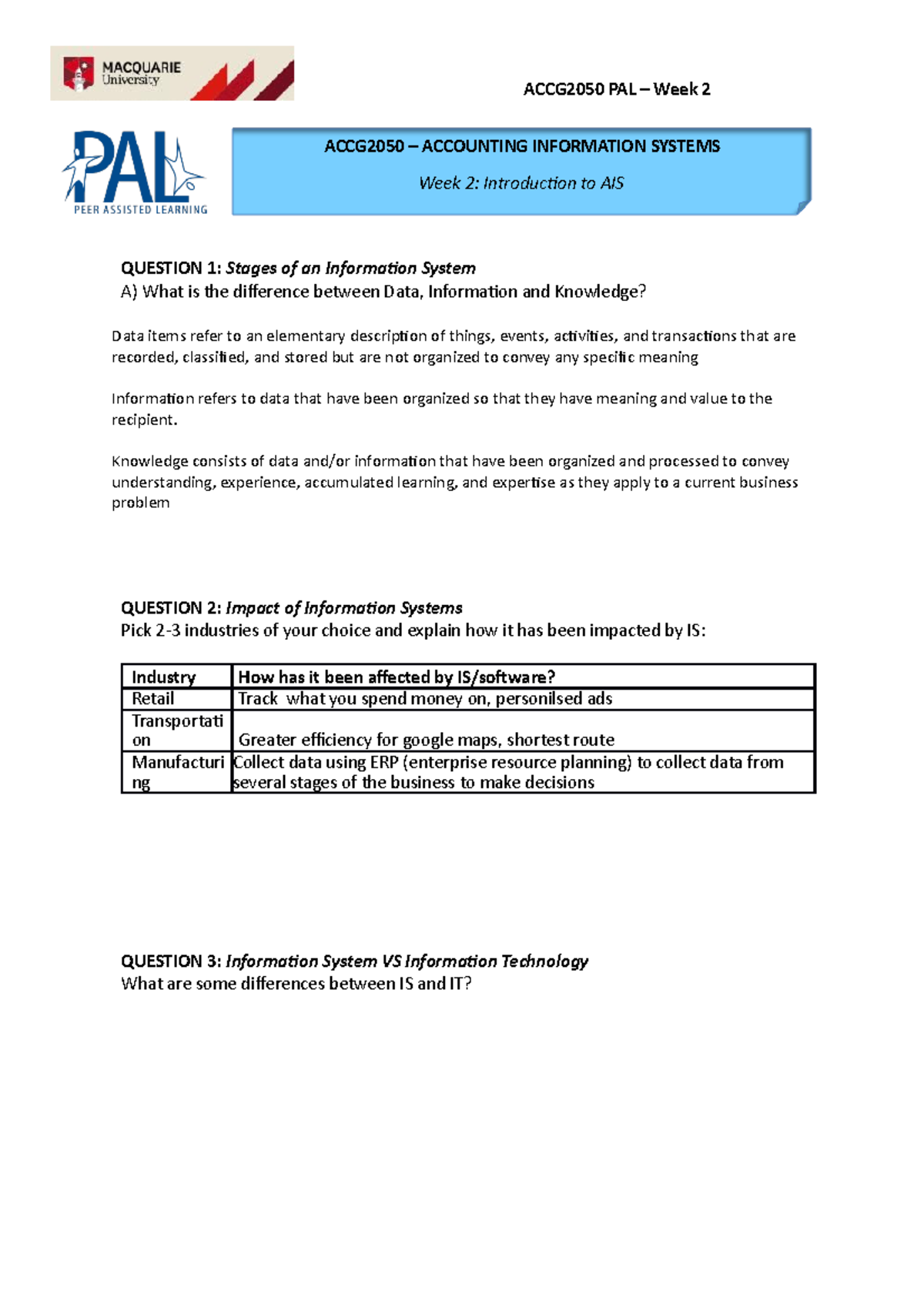 Week2-ACCG2050-PAL - Extra studying material - week 2 - ACCG2050 PAL ...