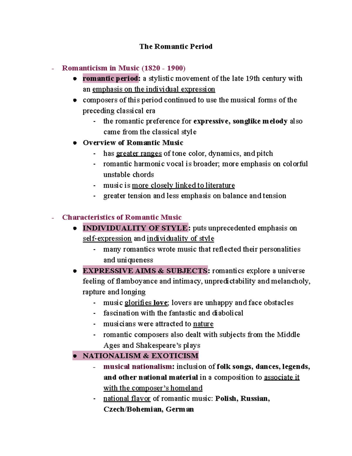 Music Appreciation Romantic - The Romantic Period - Romanticism in ...