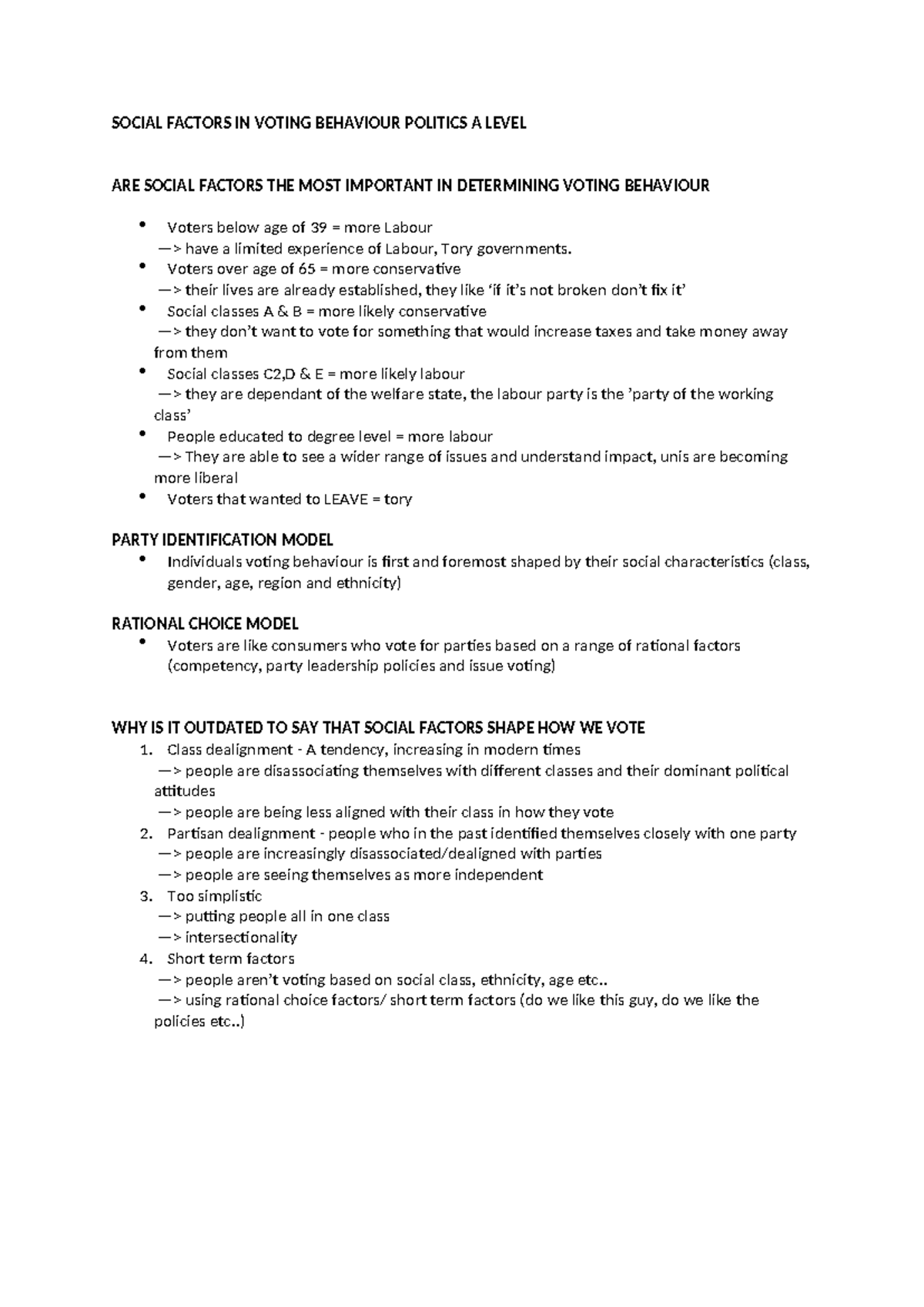 Social Factors on Voting Behaviour - SOCIAL FACTORS IN VOTING BEHAVIOUR ...
