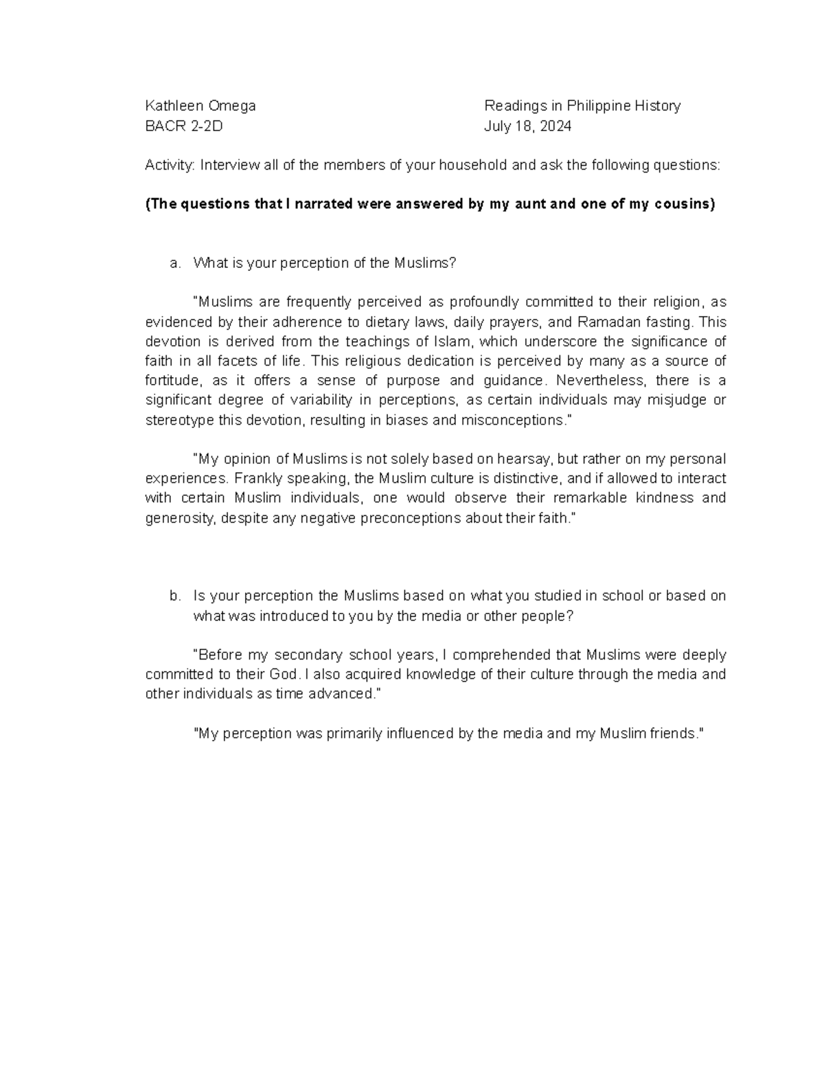 Omega, Kathleen Moro Problem Activity 5 RIPH - Kathleen Omega Readings ...