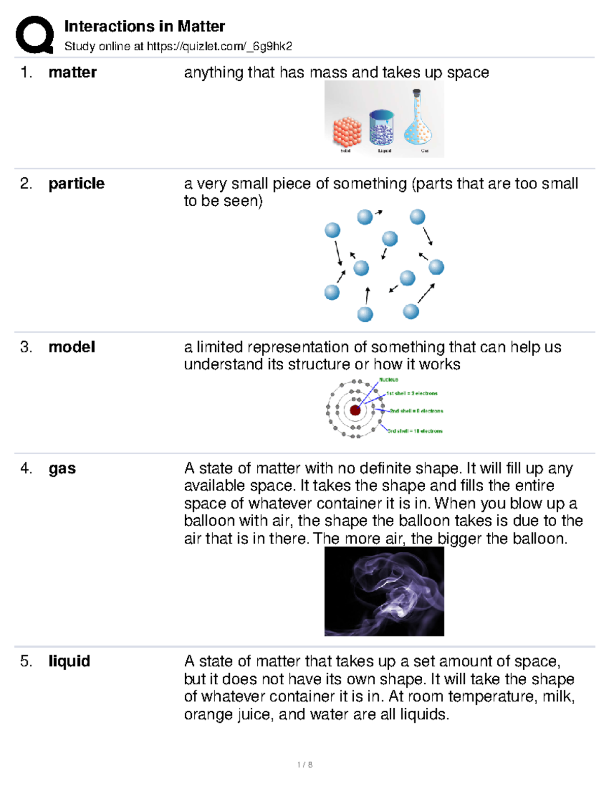 Interactions of matter - Study online at quizlet/_6g9hk matter anything ...