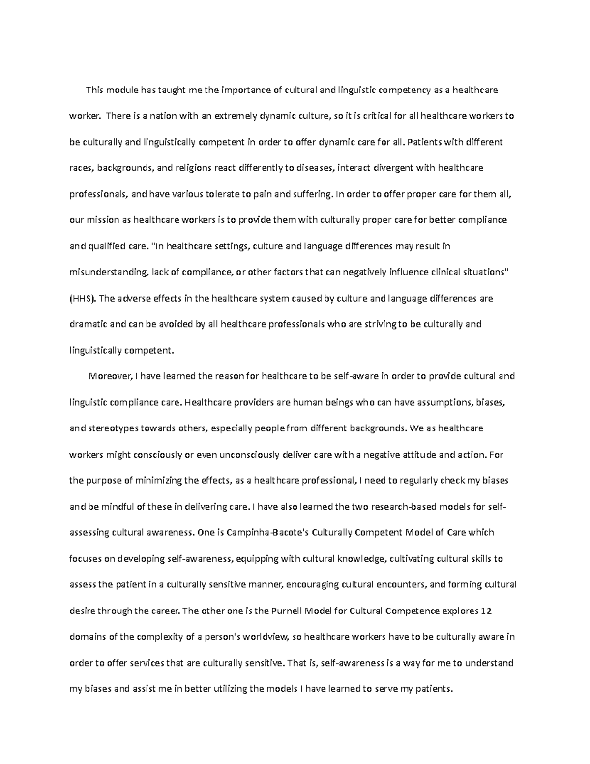 D218 Task 2 Assessment - This module has taught me the importance of ...