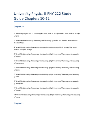 University Physics II PHY 222 Study Guide Chapters 19-21 - University ...