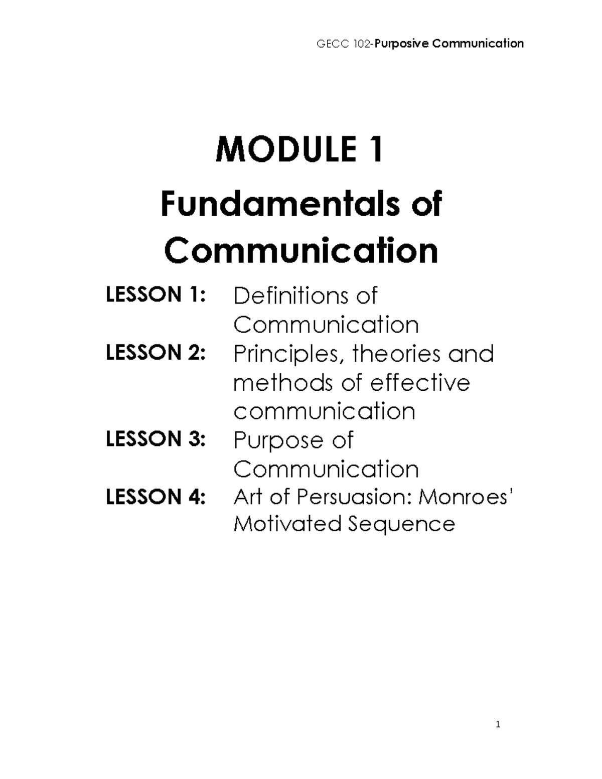 Module 1 Lesson 1 - Lecture notes 1 - MODULE 1 Fundamentals of ...