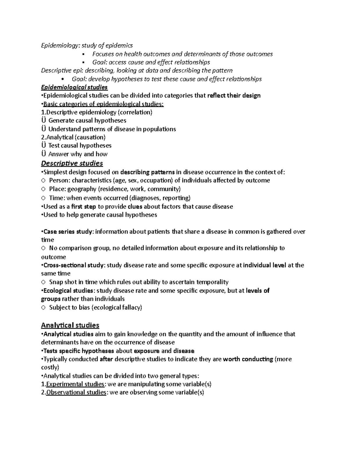 Module 2c - Epidemiology: study of epidemics Focuses on health outcomes ...